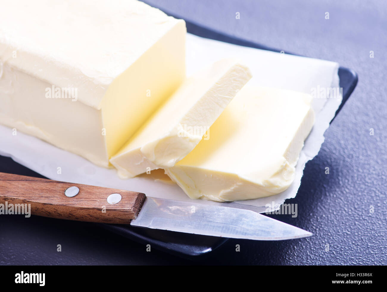 butter on plate and on a table Stock Photo - Alamy