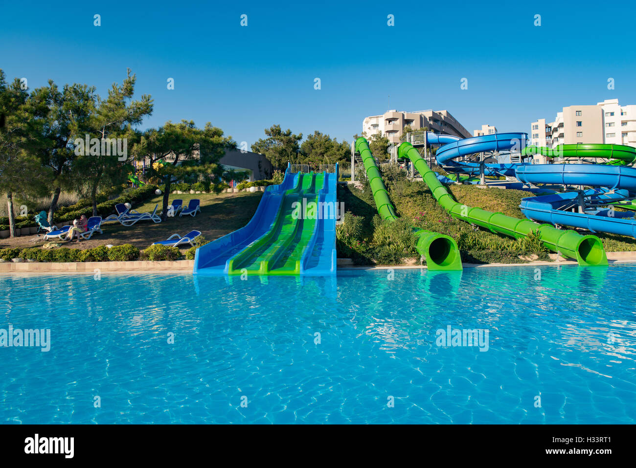 Water entertainment part of swimming pool Stock Photo - Alamy