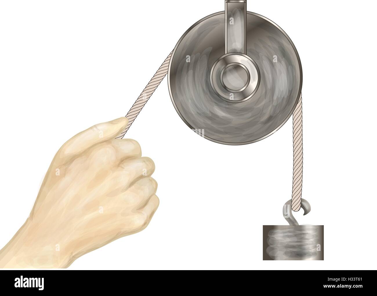 pulley and hand isolated on a white background Stock Vector Image & Art ...