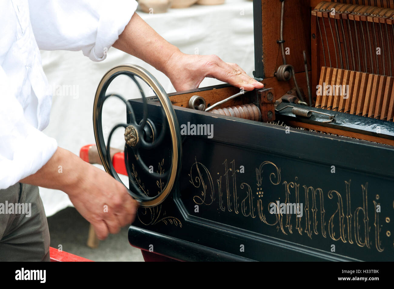 Italy, Lombardy, Organ Grinder with Barrel Organ Stock Photo - Alamy