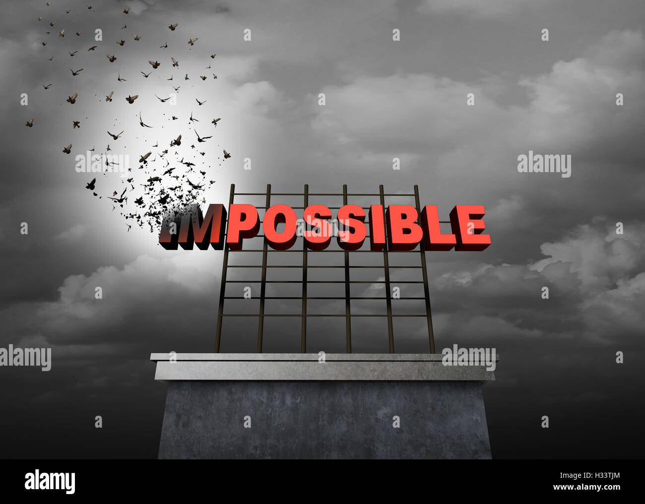 Possible positive thinking concept as a success motivational symbol as ...