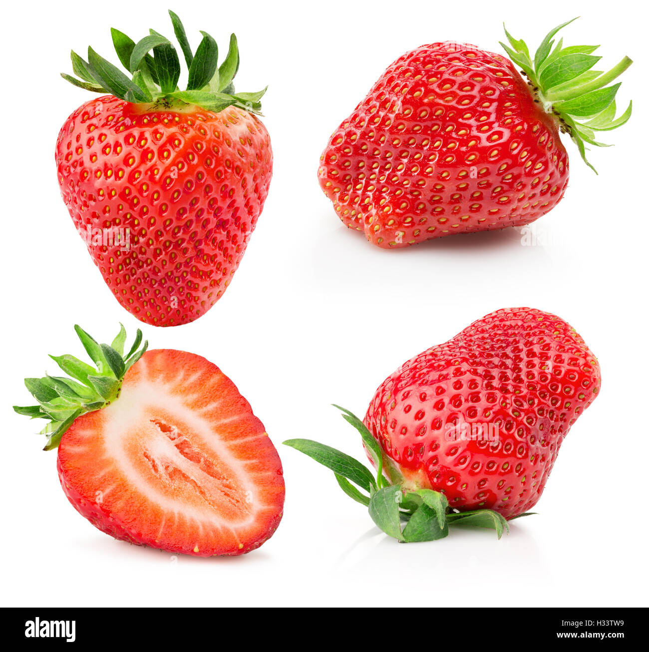 collection of strawberries isolated on the white background Stock Photo ...