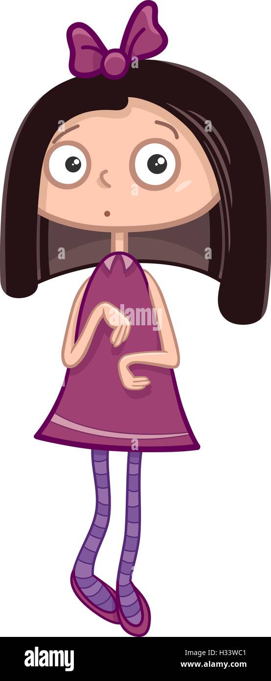 Cute scared girl face Stock Vector Images - Alamy