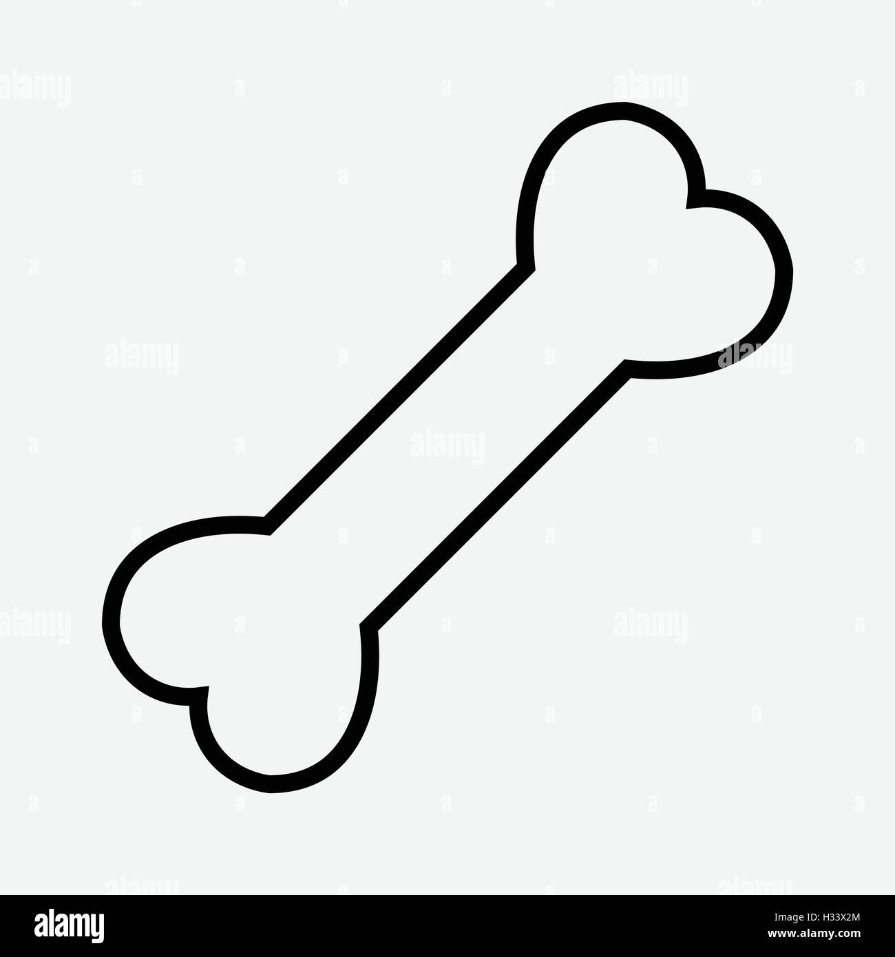 Bone icon, dog bone symbol with grey background, vector illustration ...