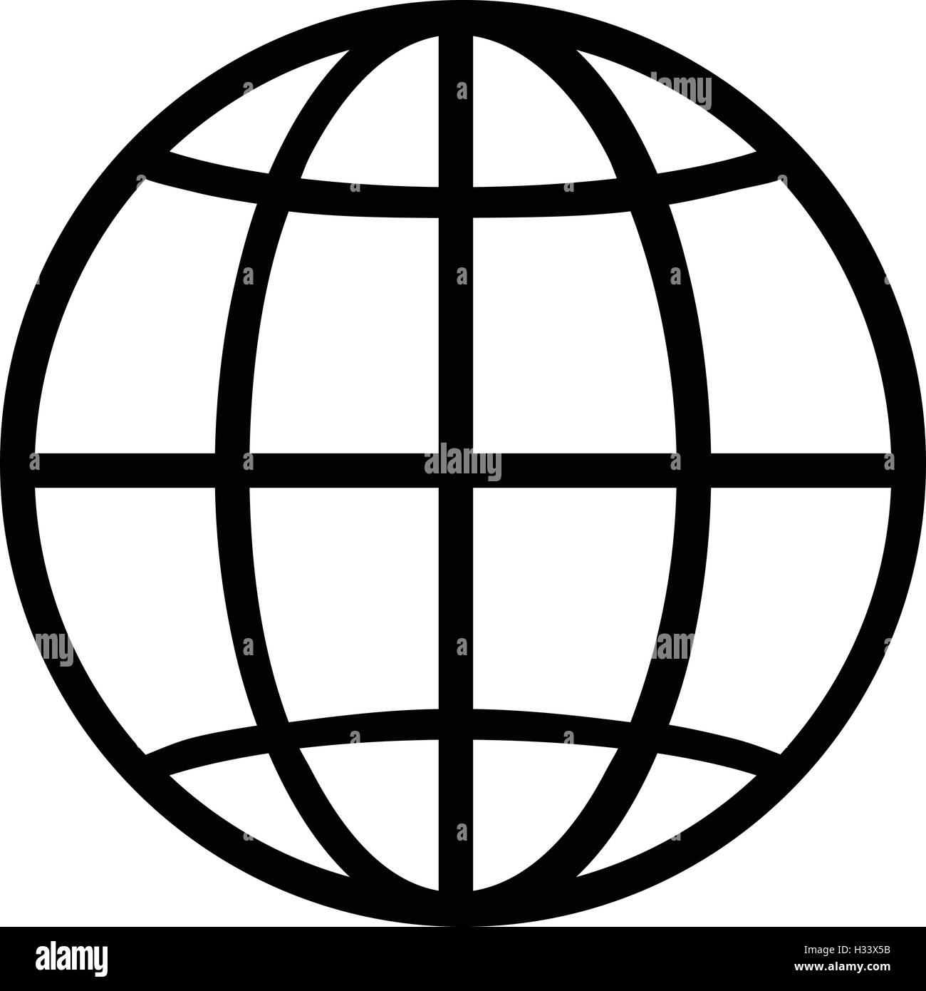 The globe icon, black isolated vector illustration Stock Vector Image ...