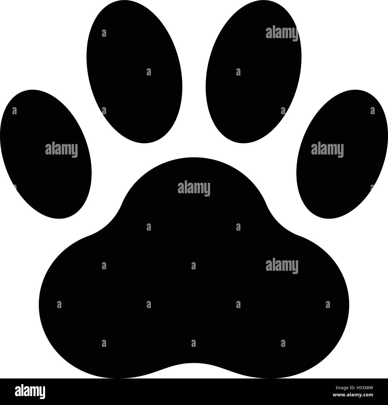 Paw black isolated icon, paw print, vector illustration Stock Vector ...