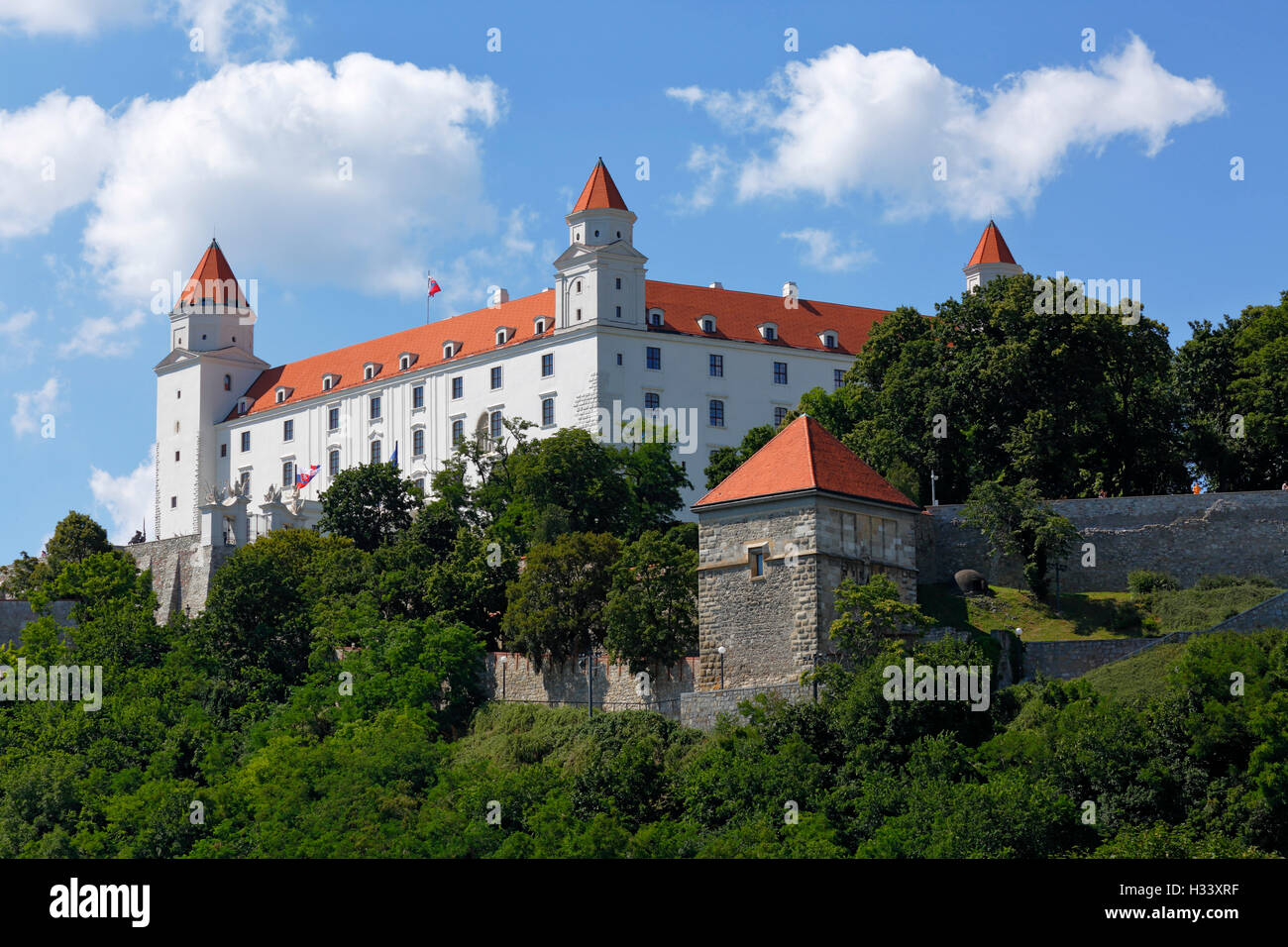Pressburger Burg auf dem Burgberg in Bratislava, Westslowakei ...