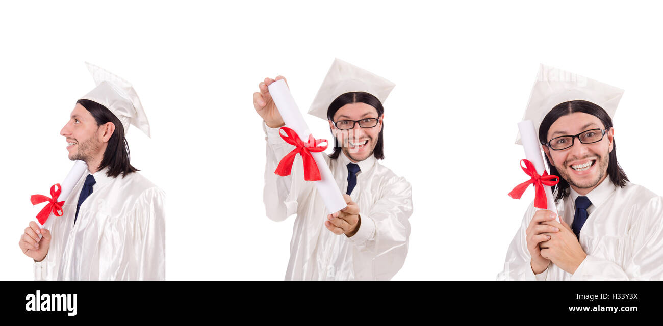 Young man ready for university graduation Stock Photo - Alamy