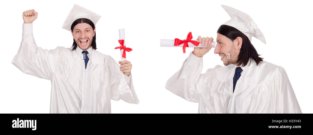 Young man ready for university graduation Stock Photo - Alamy