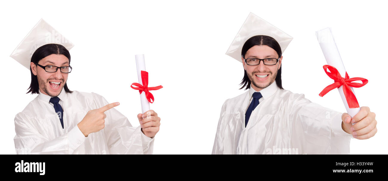 Young man ready for university graduation Stock Photo - Alamy