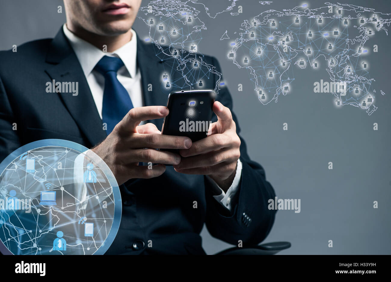 Social networks and online interactions concept Stock Photo - Alamy