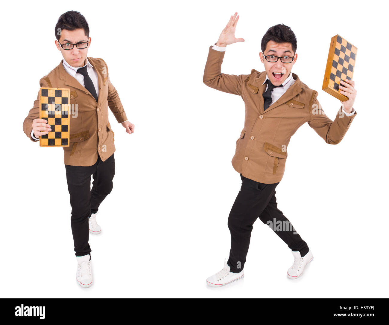 Funny chess player isolated on white Stock Photo - Alamy