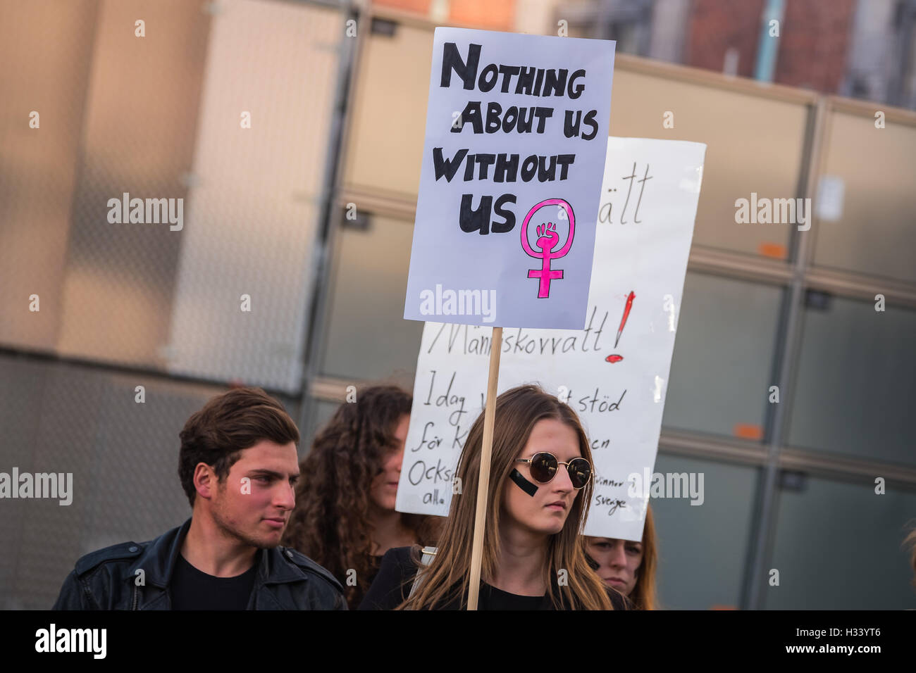 Malmö, Sweden. 03rd Oct, 2016. Malmo protest in support of Poland's pro ...