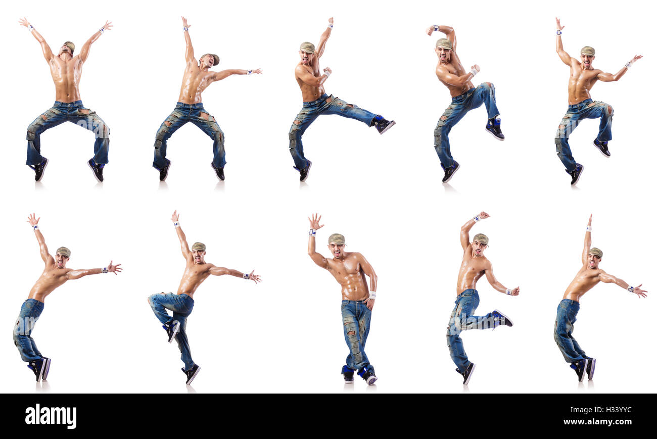 Dancer dancing dances isolated on white Stock Photo - Alamy