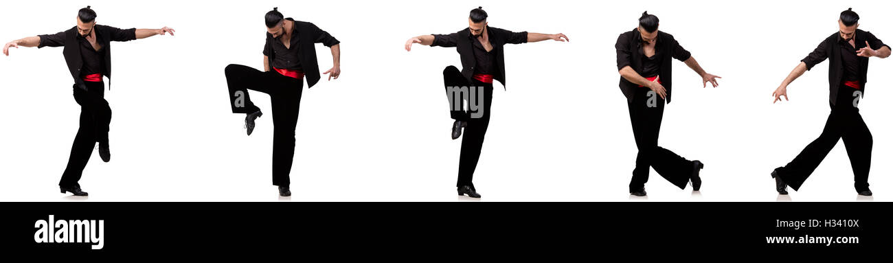 Spanish dancer in various poses on white Stock Photo - Alamy