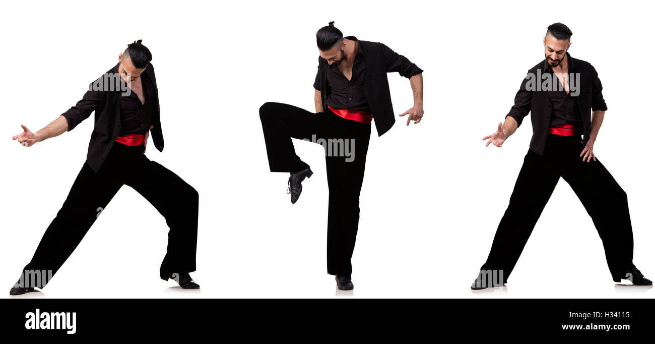 Spanish dancer in various poses on white Stock Photo - Alamy