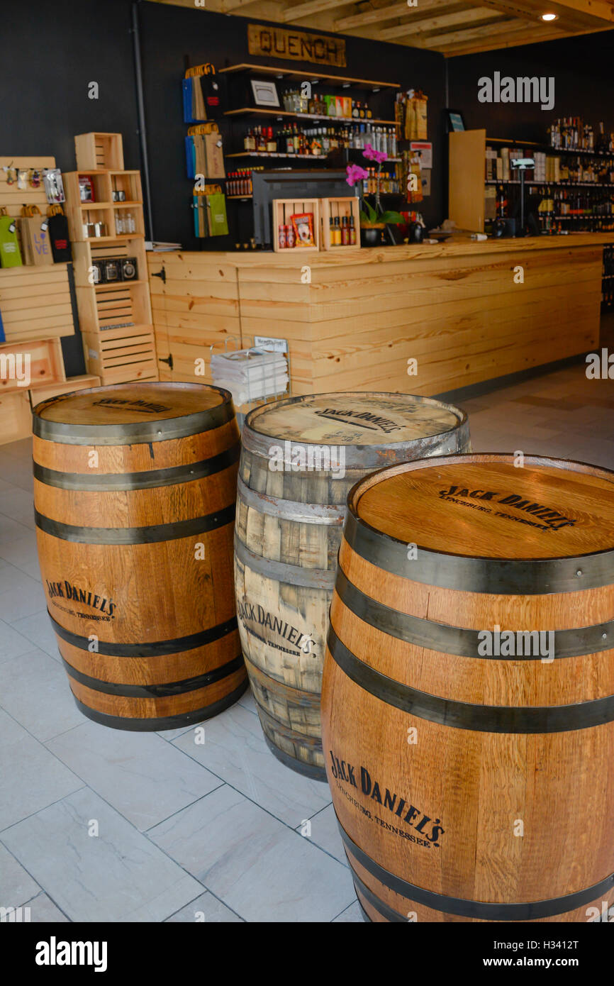 The Interior of the Quench Wine & Spirits store with wooden design ...