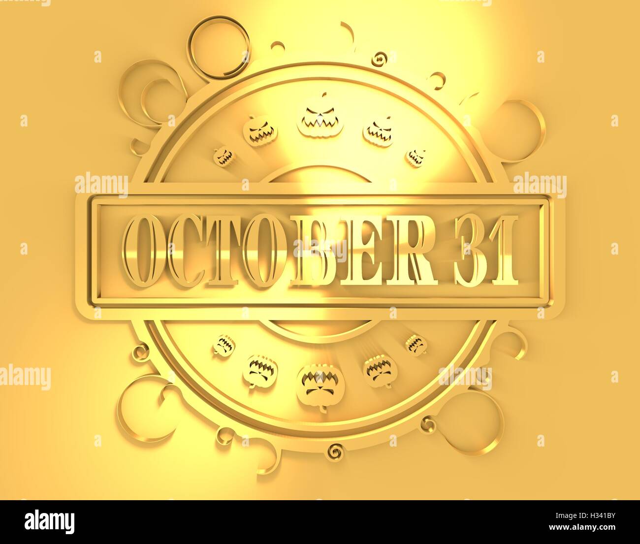Engraved stamp with October 31 text Stock Photo - Alamy