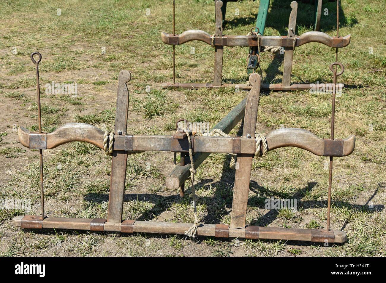 Old oxen yoke of a carriage Stock Photo - Alamy