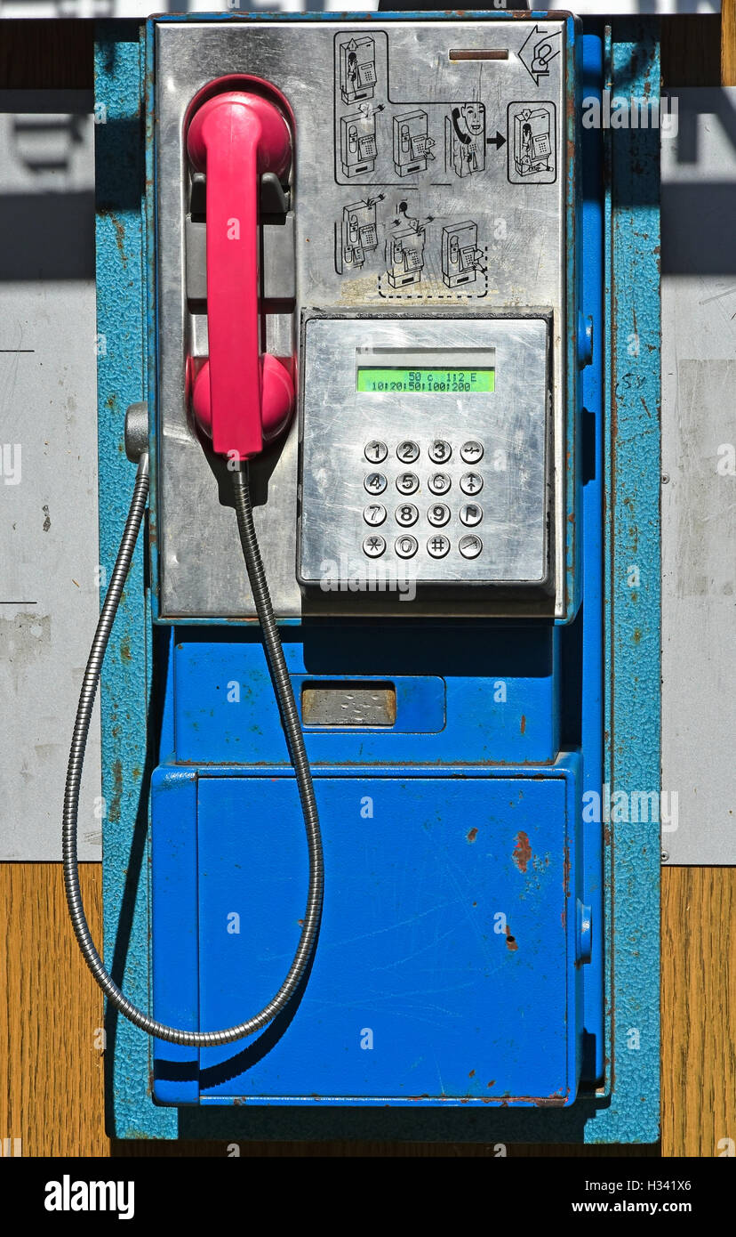 Old street phone in the city Stock Photo - Alamy