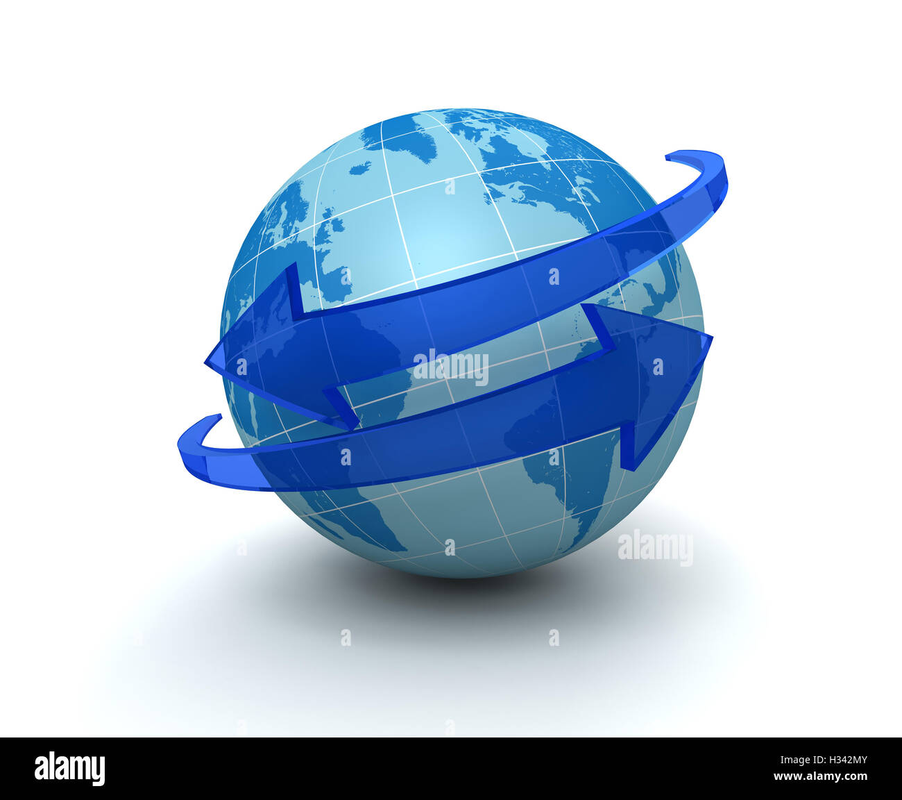 Globe around arrow hi-res stock photography and images - Alamy