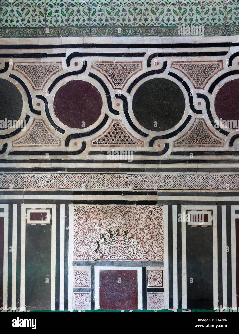 detail of inlaid marble, Mosque of Mustafa Shurbaji Mirza 1698 Stock ...