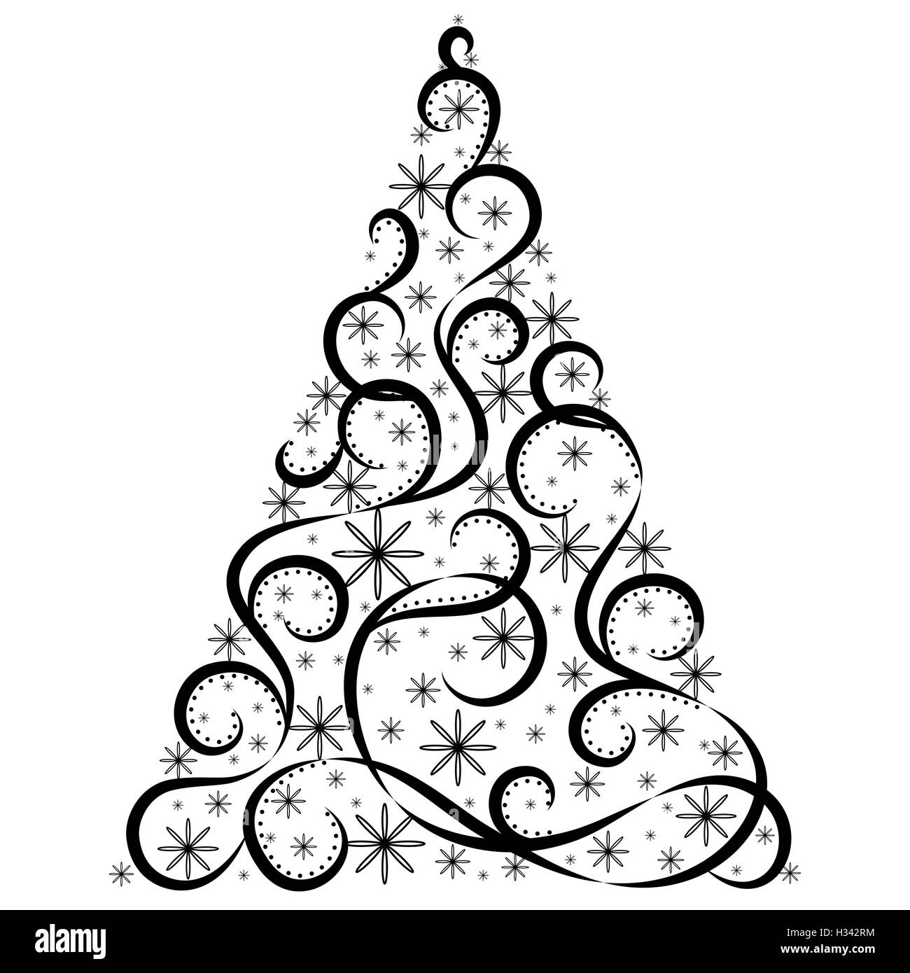 Christmas festive background tree Black and White Stock Photos & Images ...