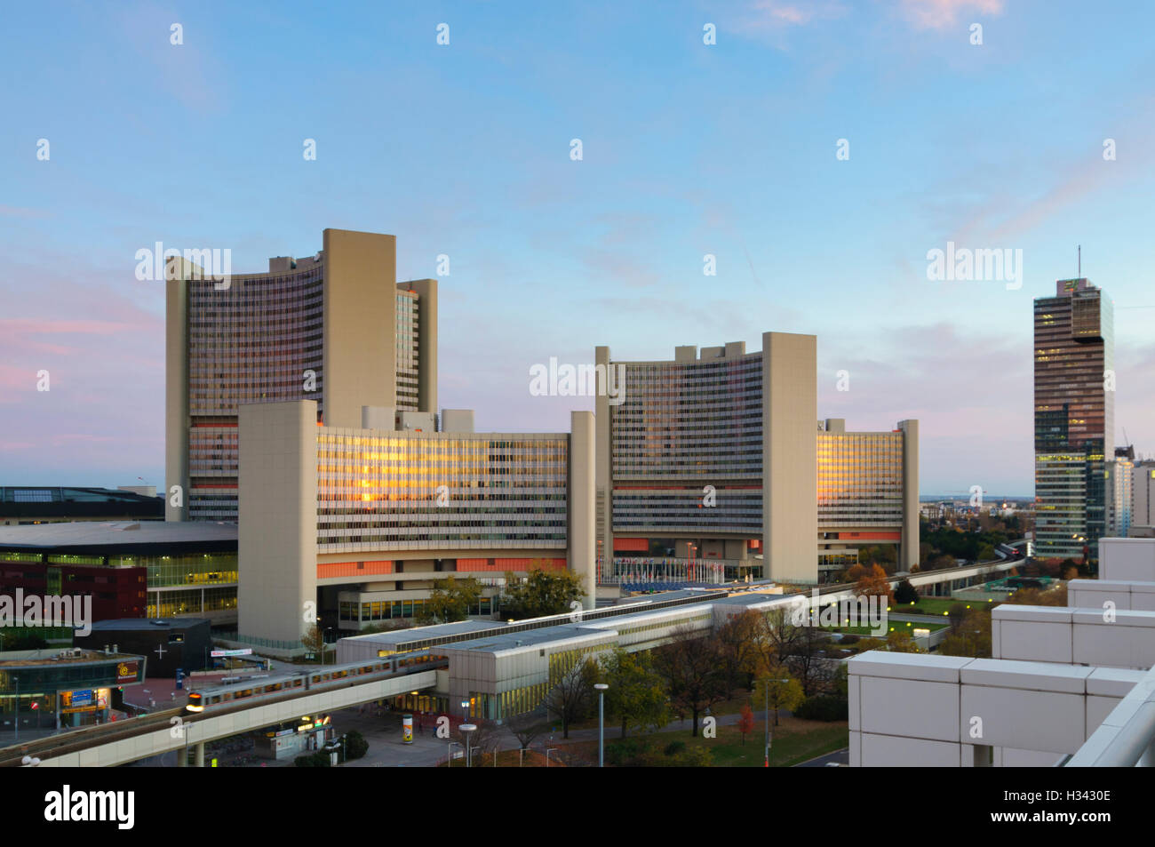 Wien, Vienna: Vienna International Centre (UNO City) and IZD Tower, 22 ...