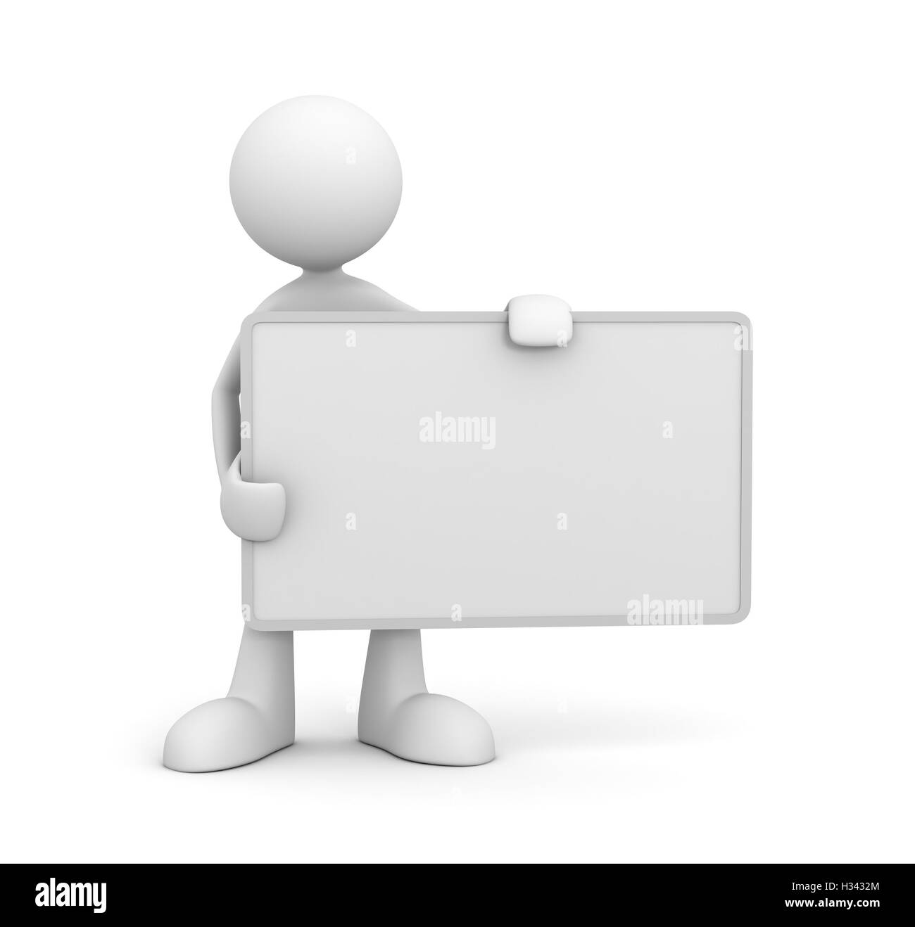 3d man holding sign board Black and White Stock Photos & Images - Alamy