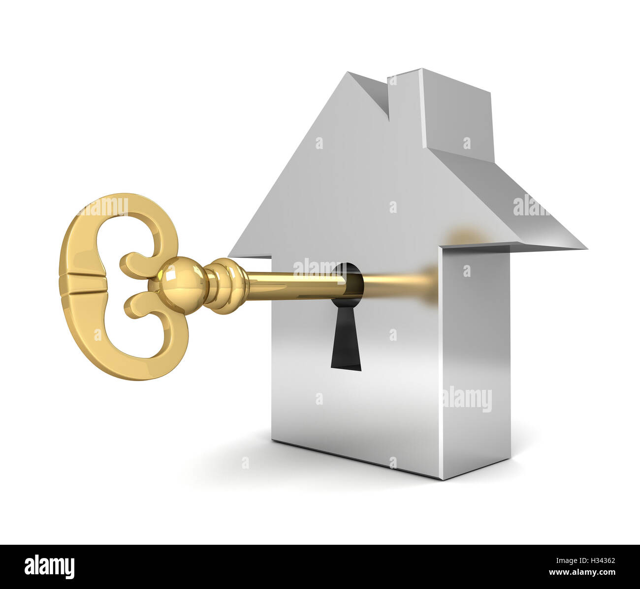 house key concept 3d illustration Stock Photo - Alamy