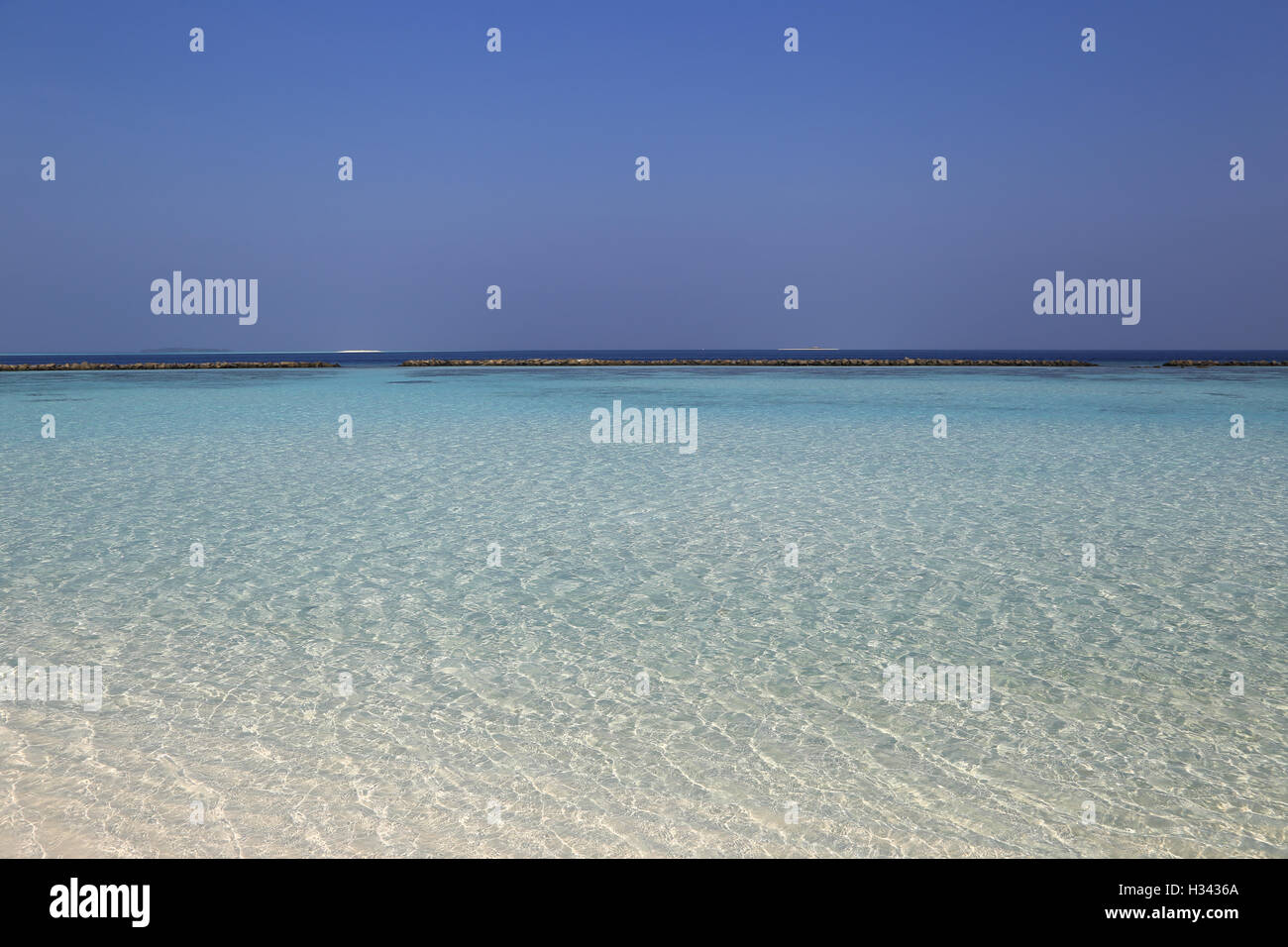 Shallow lagoon, Maldives Stock Photo - Alamy