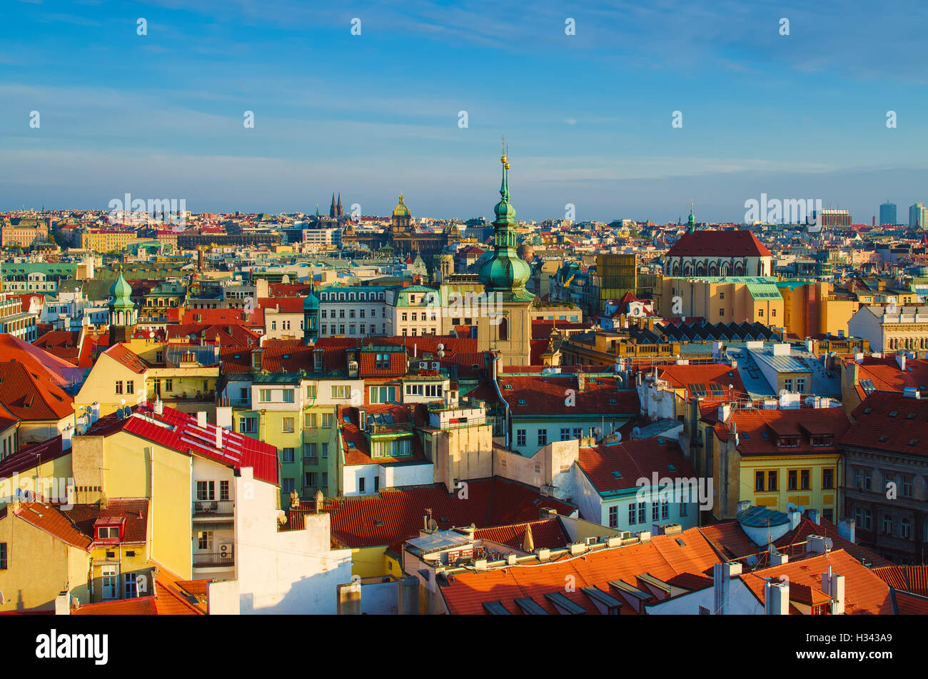 Red Prague roofs Stock Photo - Alamy