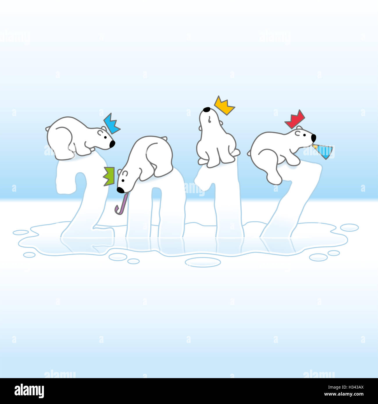 Polar bear ice melt illustration hi-res stock photography and images ...