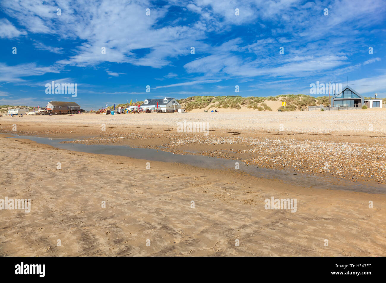 Golden sandy beach at Camber Sands East Sussex England UK Europe Stock ...