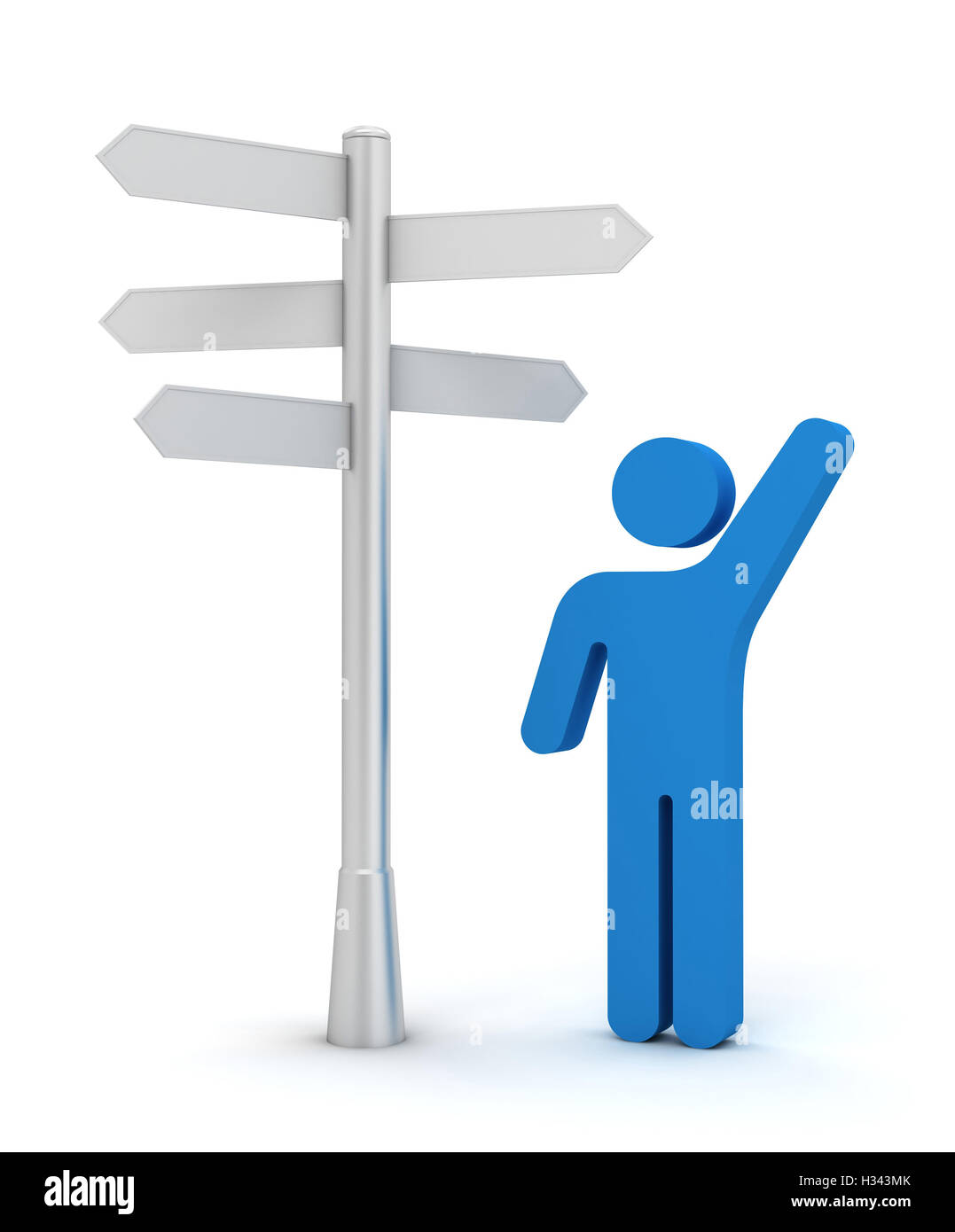 3d people man directional sign hi-res stock photography and images - Alamy