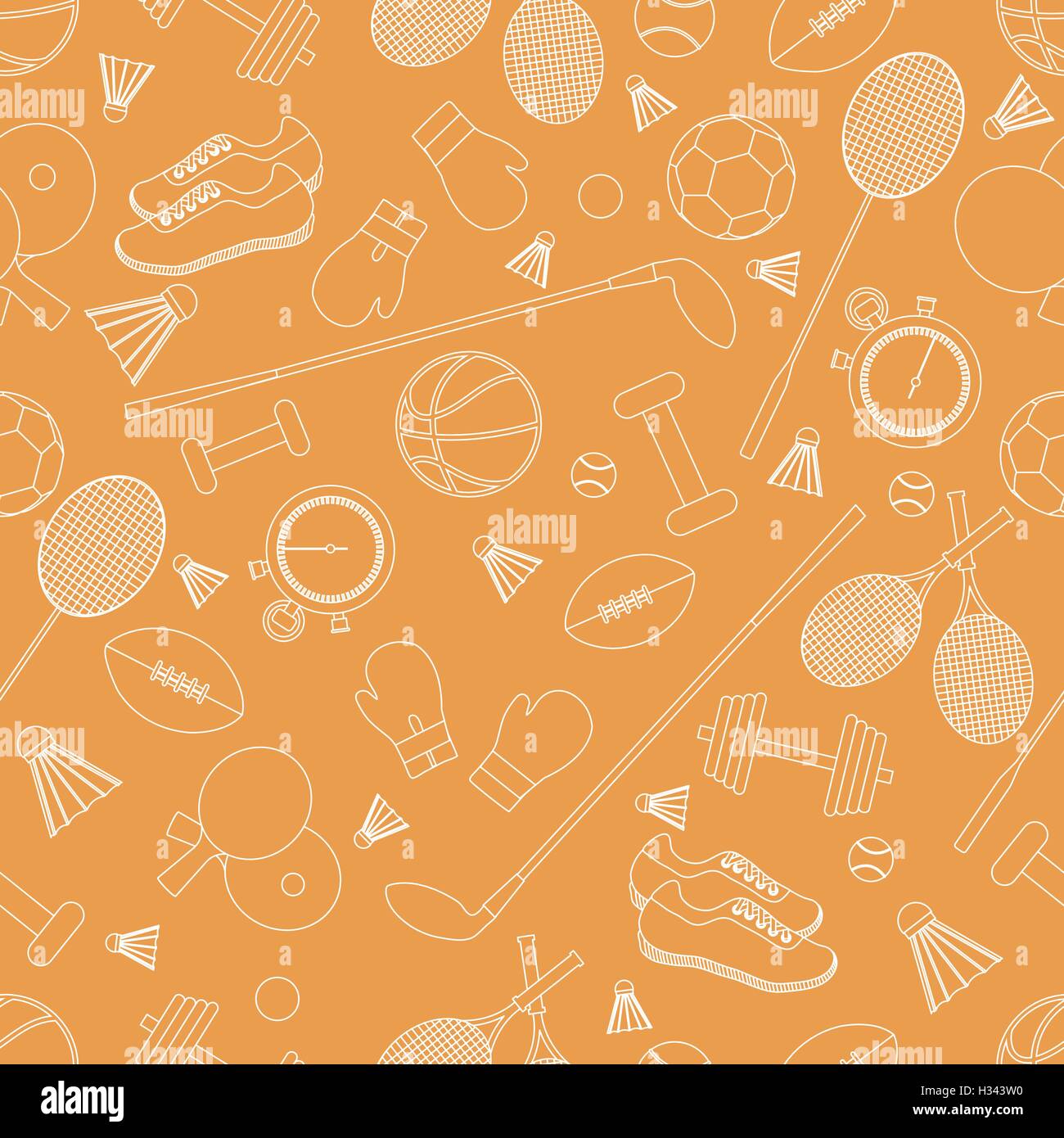 Seamless pattern on the sports theme. Vector illustration sports and ...