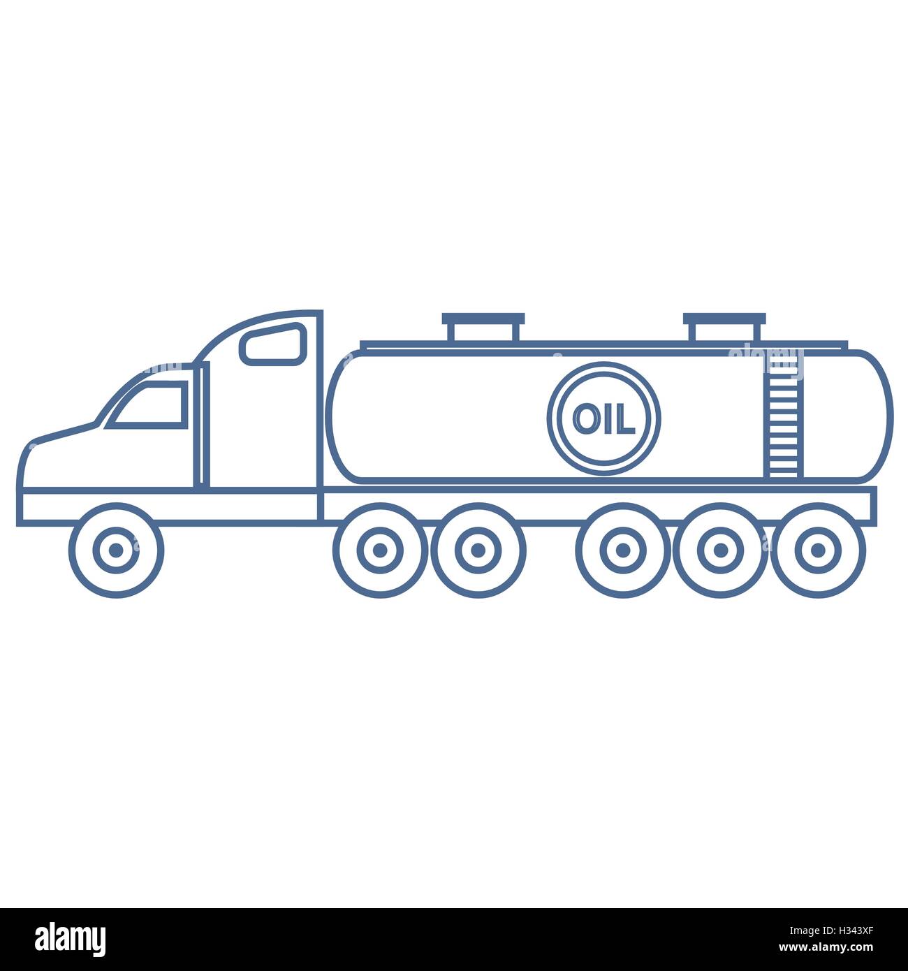 Stylized icon of the oil tanker/fuel tanker on a white background Stock ...