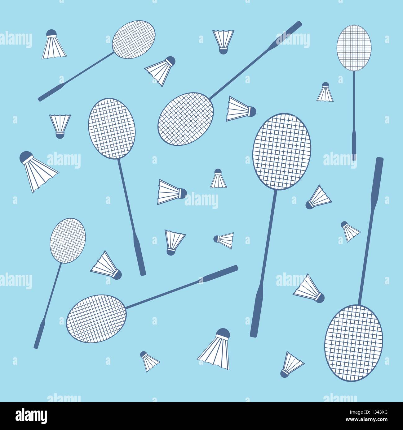 Nice picture of colorful badminton rackets and shuttlecocks on a ...