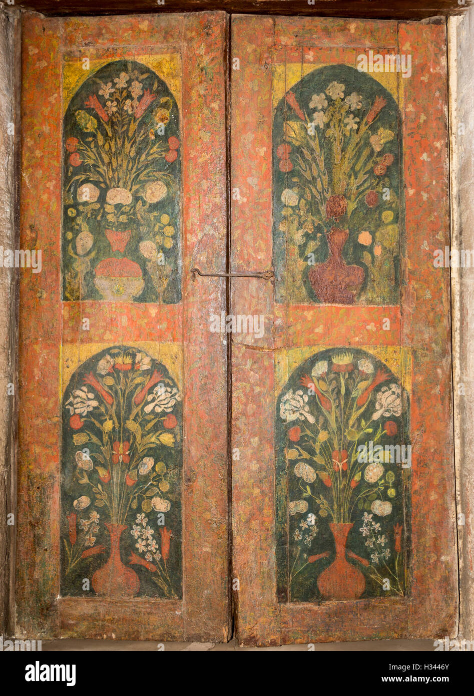 painted window shutters, Mosque of Mustafa Shurbaji Mirza 1698 Stock ...