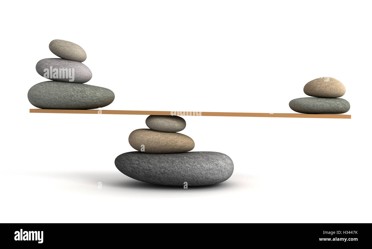 balancing stones concept 3d illustration Stock Photo - Alamy