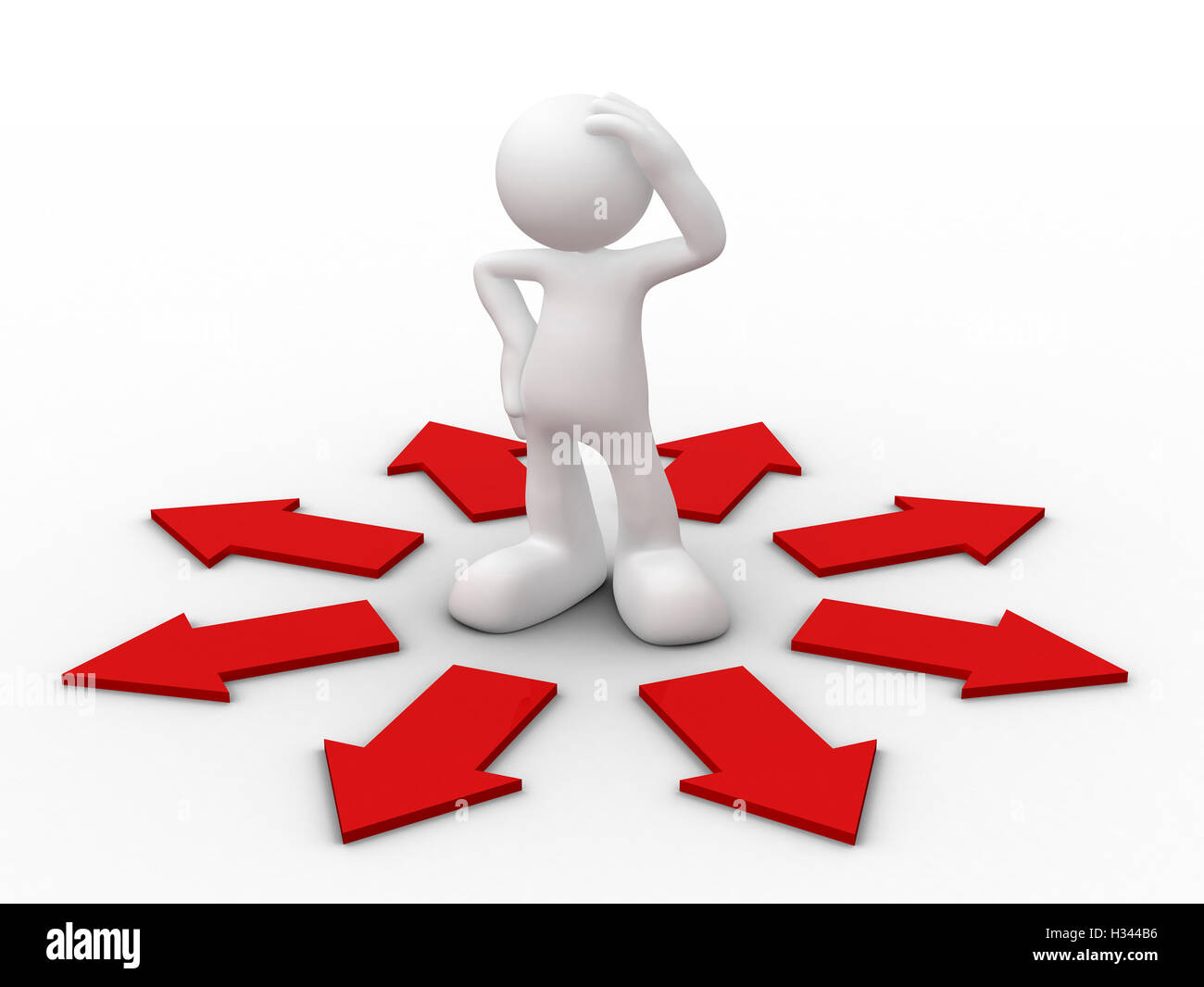 3d people man directional sign Cut Out Stock Images & Pictures - Alamy