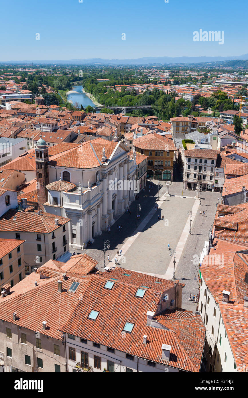 Cityscape from "Bassano del Grappa", Top view. Medieval town panorama ...
