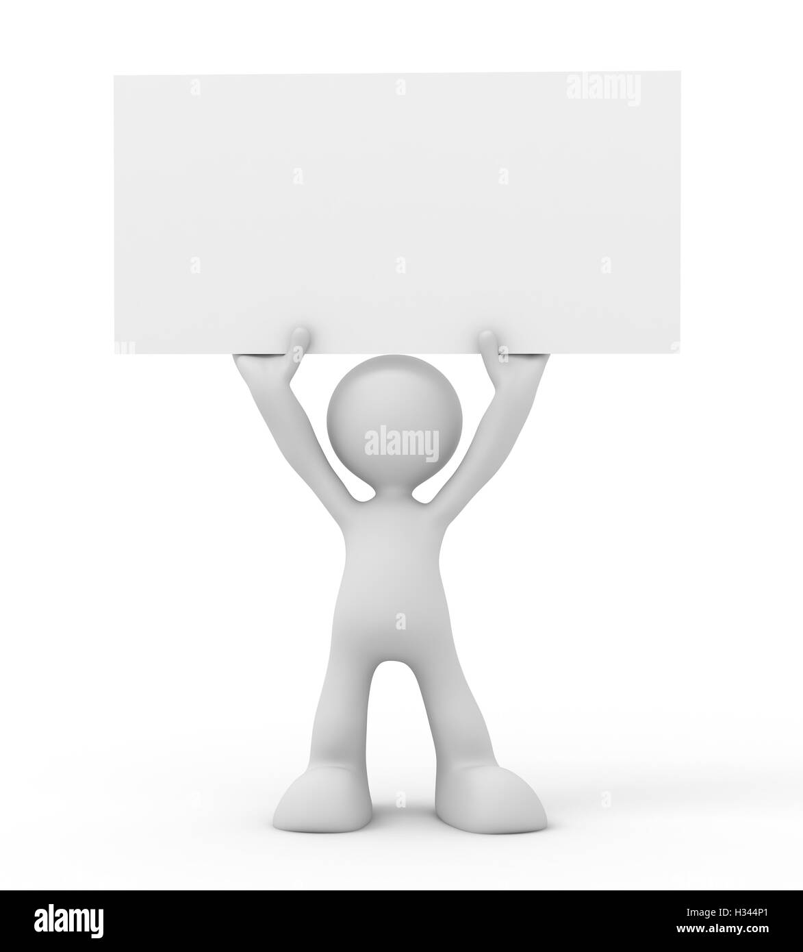 3d man holding sign board Black and White Stock Photos & Images - Alamy