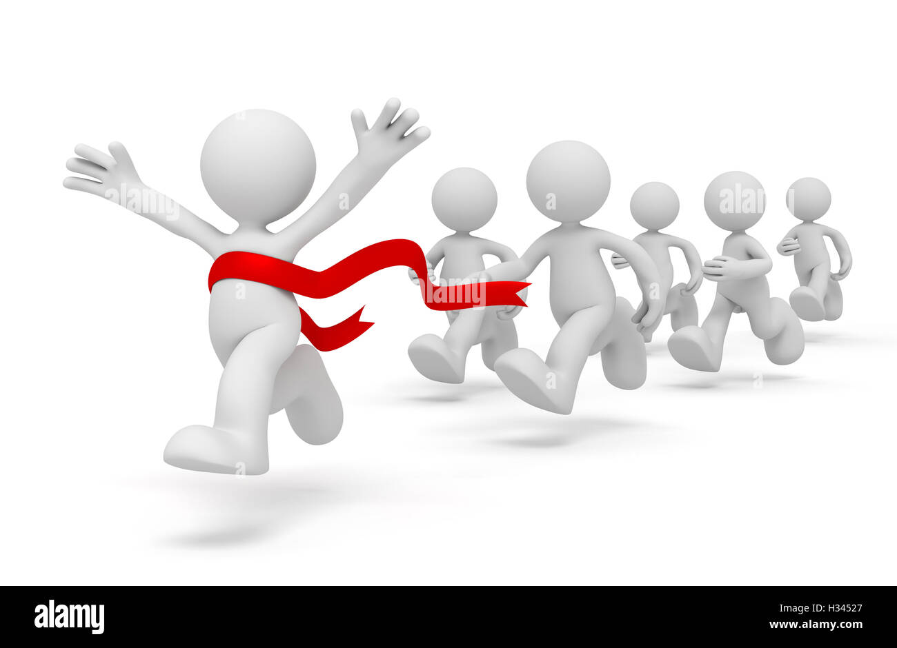 Winner crossing finish line of race Cut Out Stock Images & Pictures - Alamy