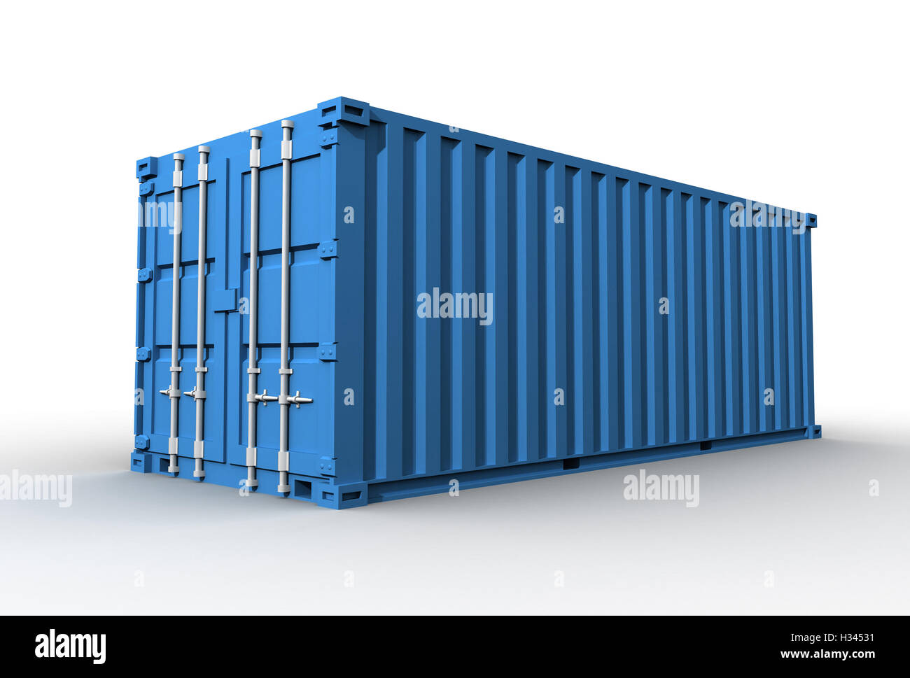 Blue shipping container side hi-res stock photography and images - Alamy