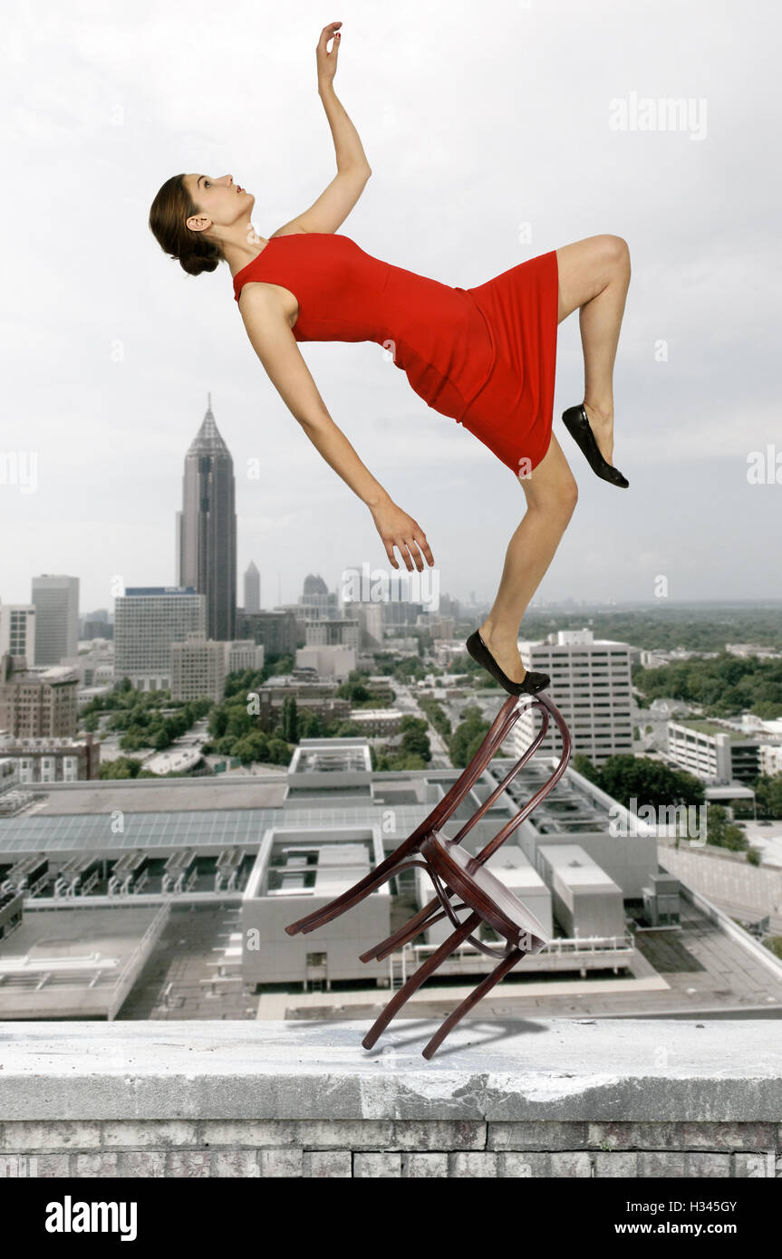 Beautiful woman as she slips trips and falls Stock Photo - Alamy
