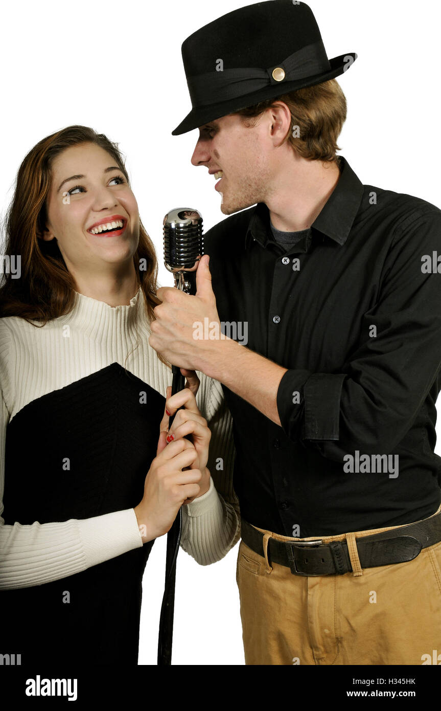 Vintage girl singing hi-res stock photography and images - Alamy