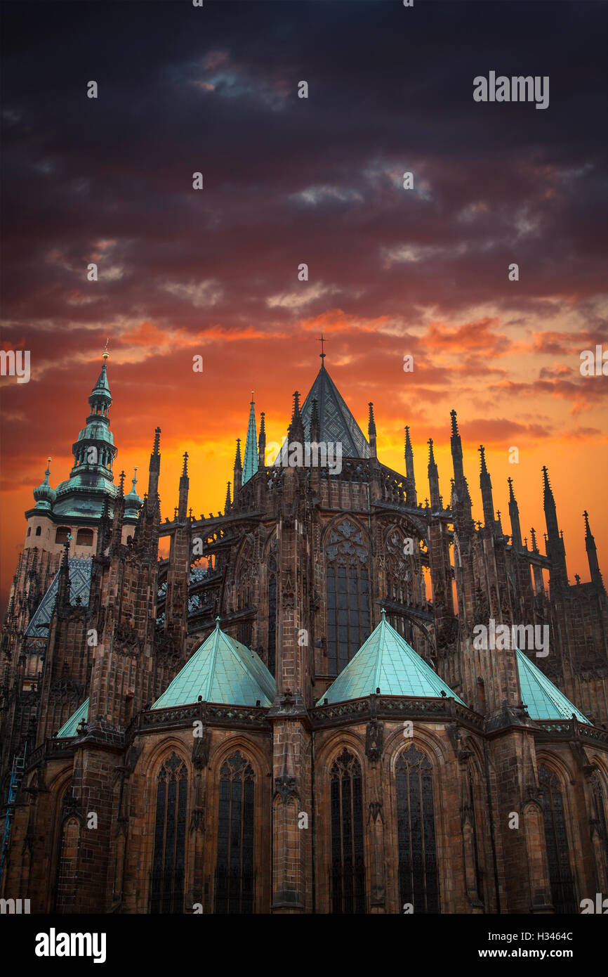 Scenic summer panorama of the Old Town architecture with Vltava river ...