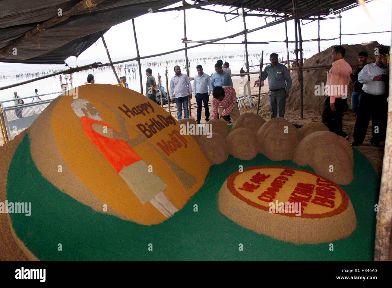 Sand Sculpture Artist Sudarsan Pattnaik Makes Sand Message On The Eve