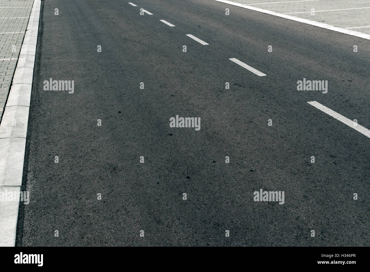 Empty two lane asphalt road highway vanishing in perspective Stock ...